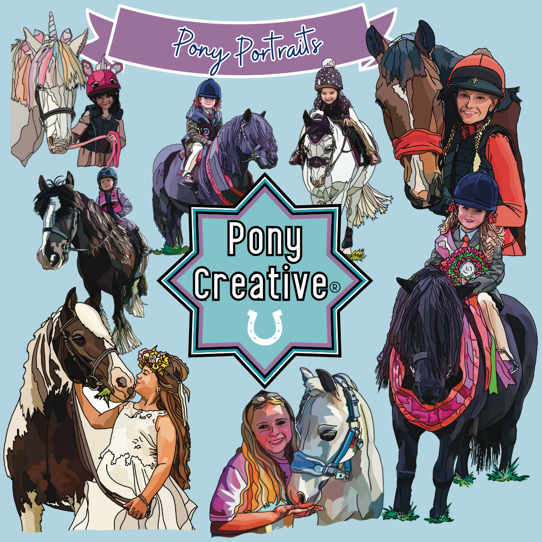 Pony Portrait Printable - Digital Line Drawing – Pony Creative